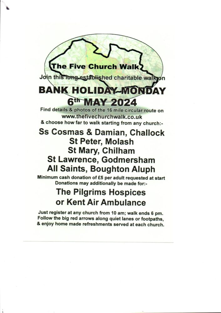 The Five Church Walk – Bank Holiday Monday – 6th May 2024 – Challock ...